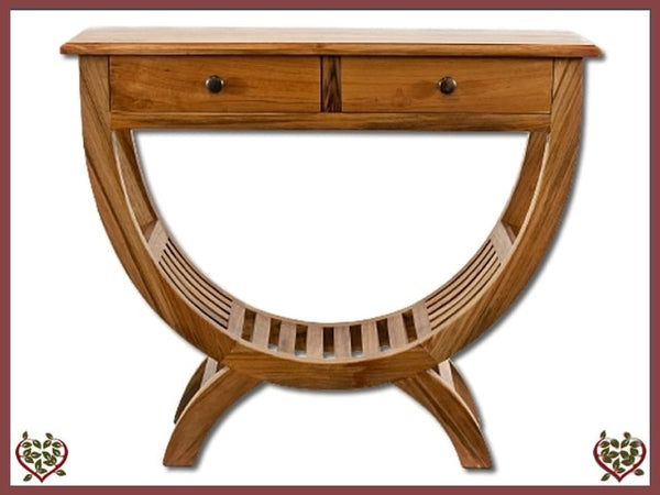 CANTIC WALL TABLE / 2 DRAWERS ~ TEAK COLLECTION